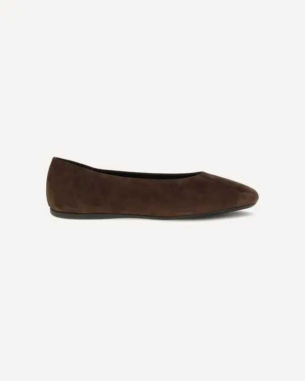 Prada Suede Leather Ballerinas - Brown