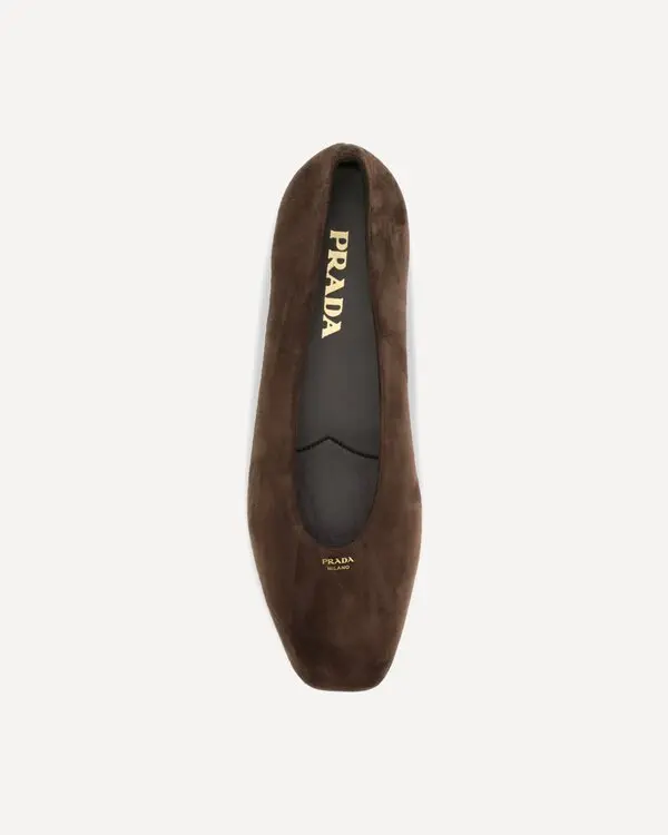 Prada Suede Leather Ballerinas - Brown