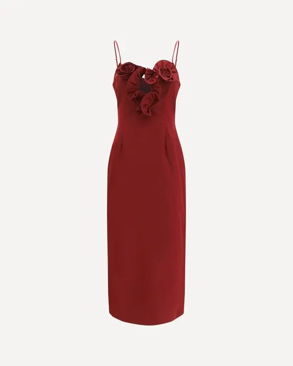 Magda Butrym Flower Detail Midi Dress - Bordeaux