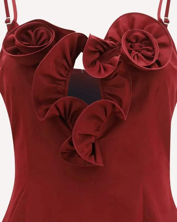Magda Butrym Flower Detail Midi Dress - Bordeaux