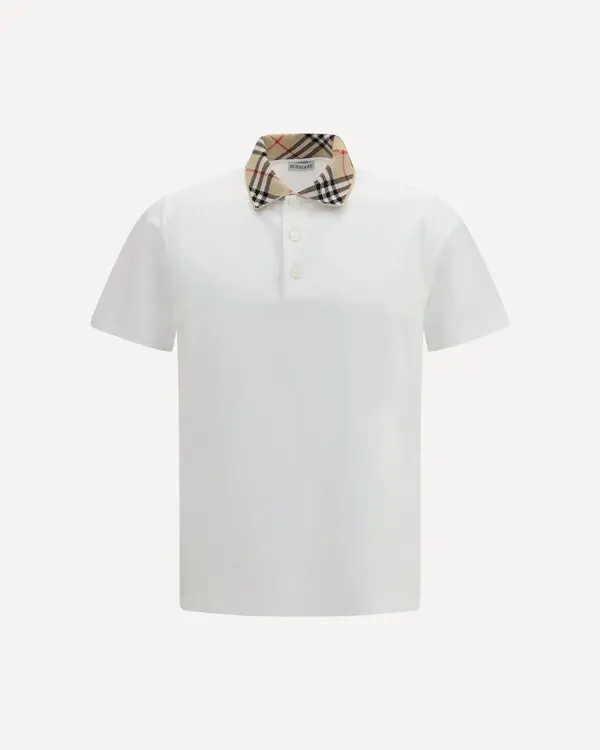 Burberry Cotton Check Coar Poo Mae - White