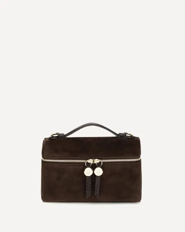 Tory Burch Romy Slim Suede Top Handle Bag - Brown