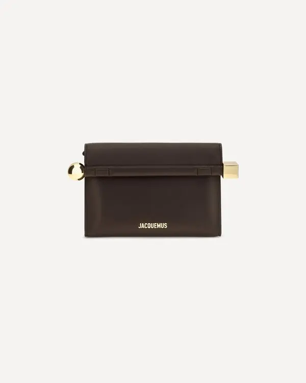 Jacquemus Rond Carré Leather Shoulder Bag - Brown