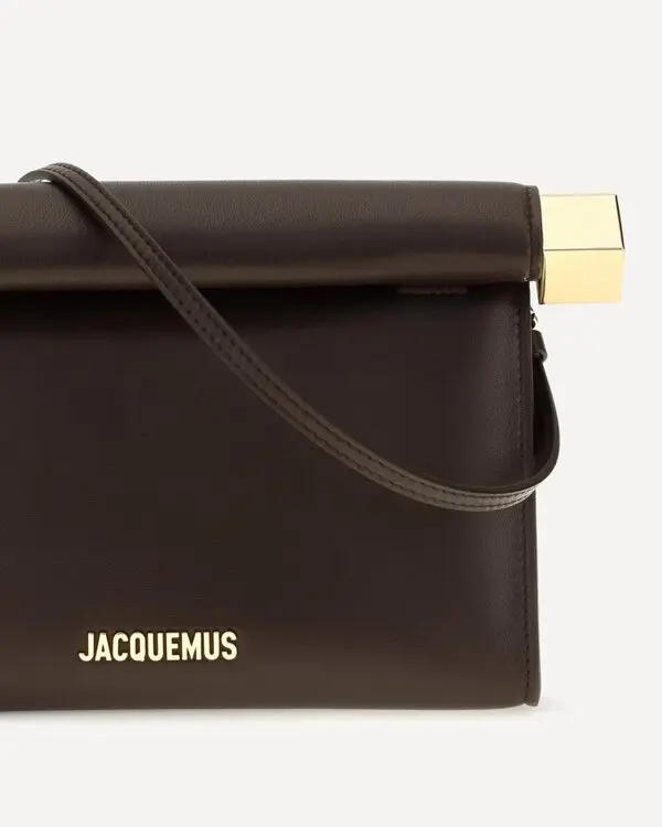 Jacquemus Rond Carré Leather Shoulder Bag - Brown