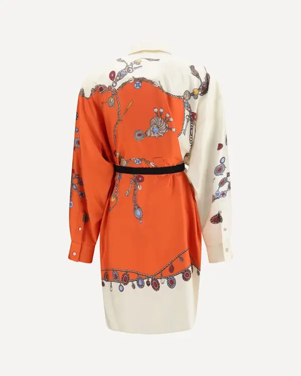 Versace Printed Silk Shirt Mini Dress