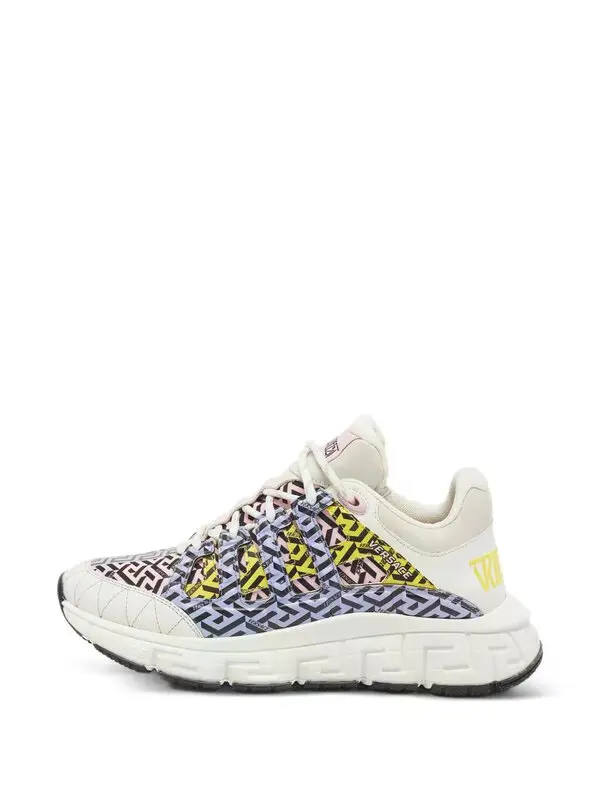 Versace Trigreca Sneakers With Greca Print - Blue