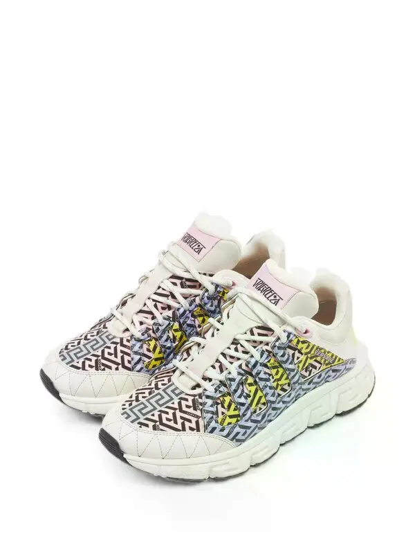 Versace Trigreca Sneakers With Greca Print - Blue