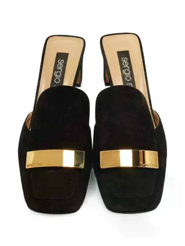 SERGIO ROSSI Sr1 Suede Heeled Mules - Black