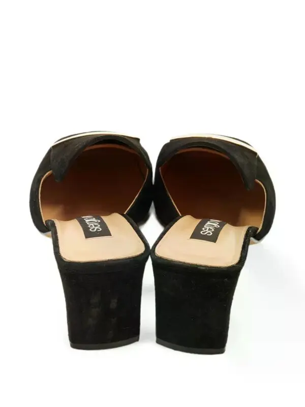 SERGIO ROSSI Sr1 Suede Heeled Mules - Black