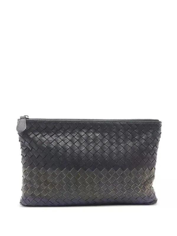 Bottega Veneta 2000s Intrecciato Clutch Bag - Black