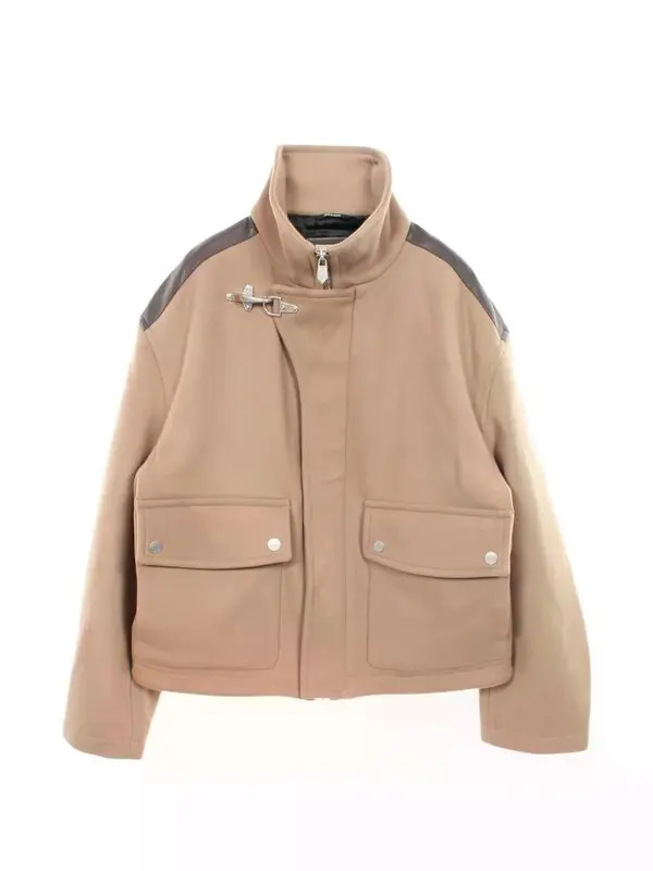 Hermès 2010s Leather-trim Wool Jacket