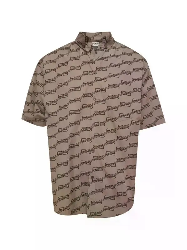 Balenciaga Monogram-print Short-sleeved Oversized Shirt