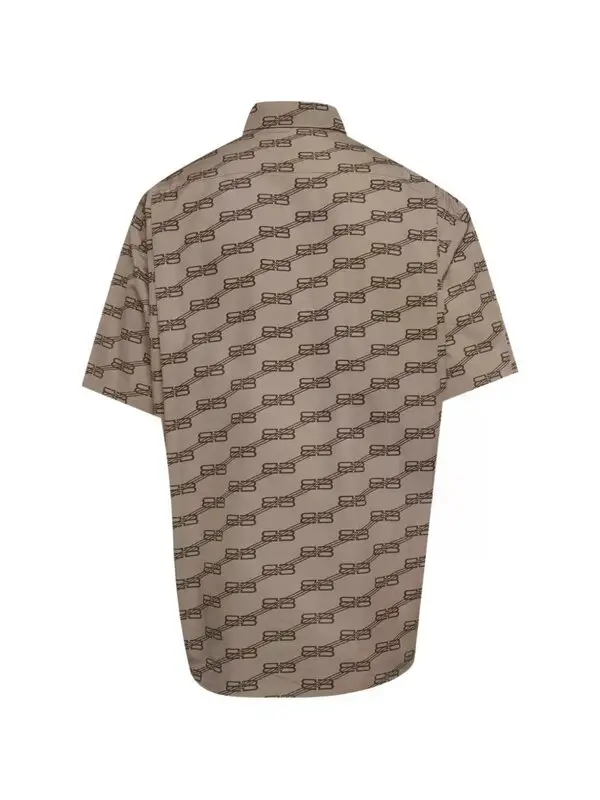 Balenciaga Monogram-print Short-sleeved Oversized Shirt