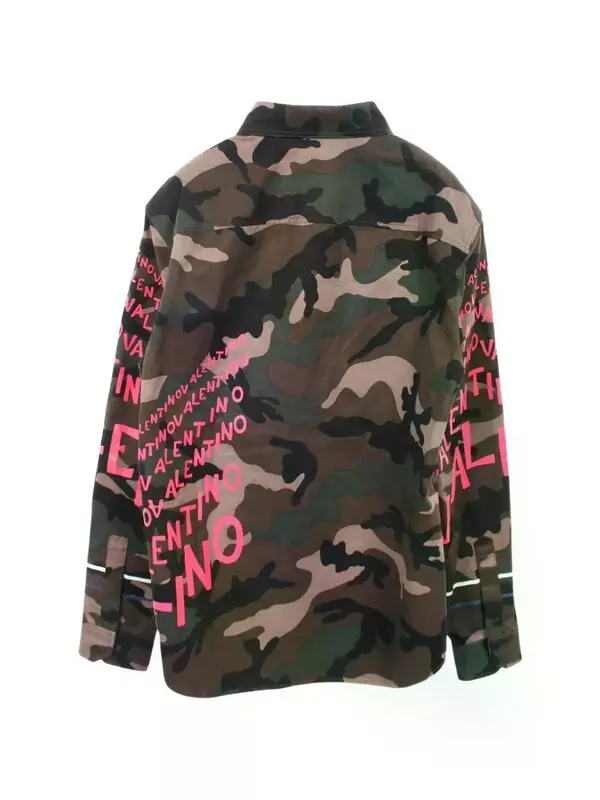 Valentino Garavani 2010s Camouflage Graffiti-print Shirt Jacket