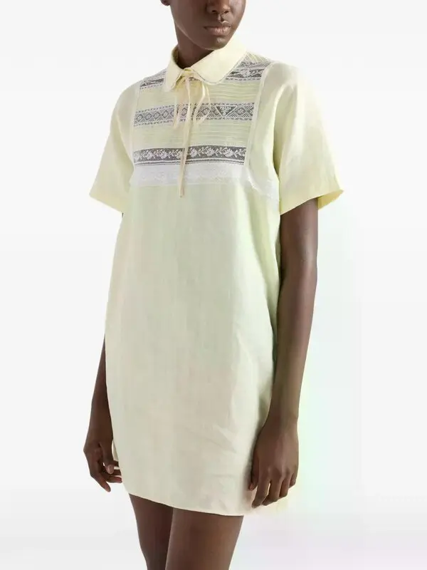 Prada Embroidered Linen Mini-dress