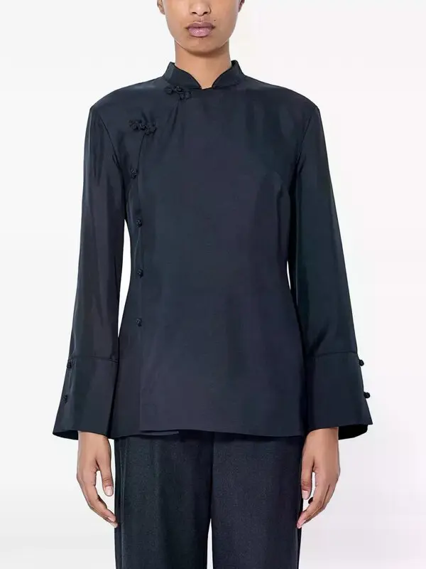 RÓHE Mandarin-collar Asymmetric Shirt