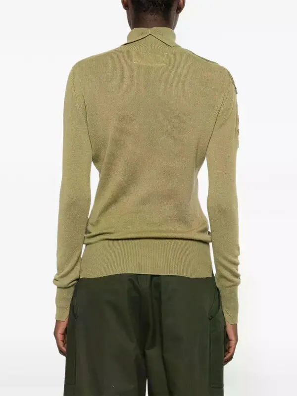 Ermanno Scervino Lace-appliqué Roll-neck Sweater
