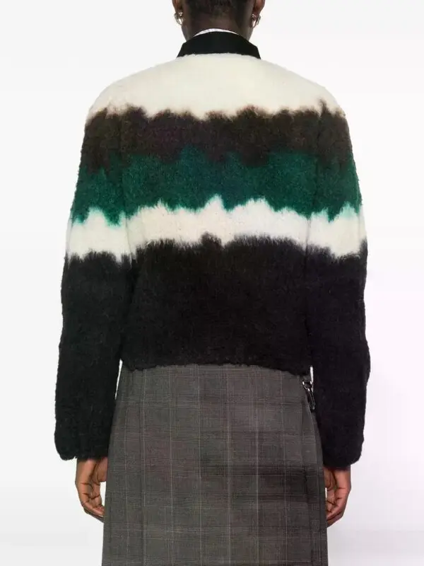 Sacai Zigzag-knit Cropped Jacket