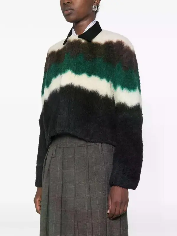 Sacai Zigzag Knit Cropped Jacket