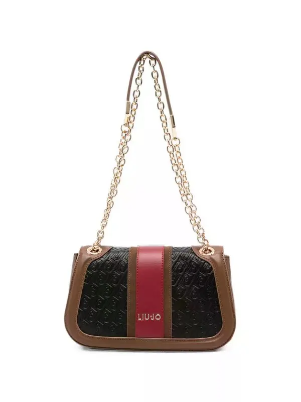 Liu Jo Monogram-embossed Stripe-detail Shoulder Bag