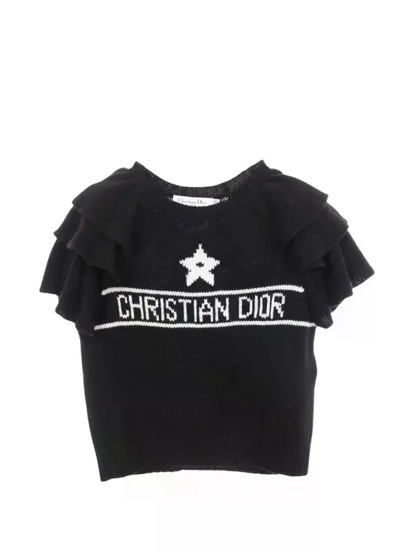 Dior Cashmere Logo Detail Knit Top
