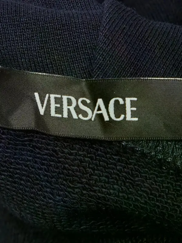 Versace Logo-embroidered Cropped Hoodie