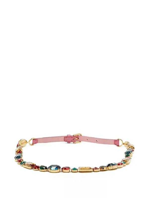 Dolce & Gabbana Crystal-embellished Lizard-embossed Belt