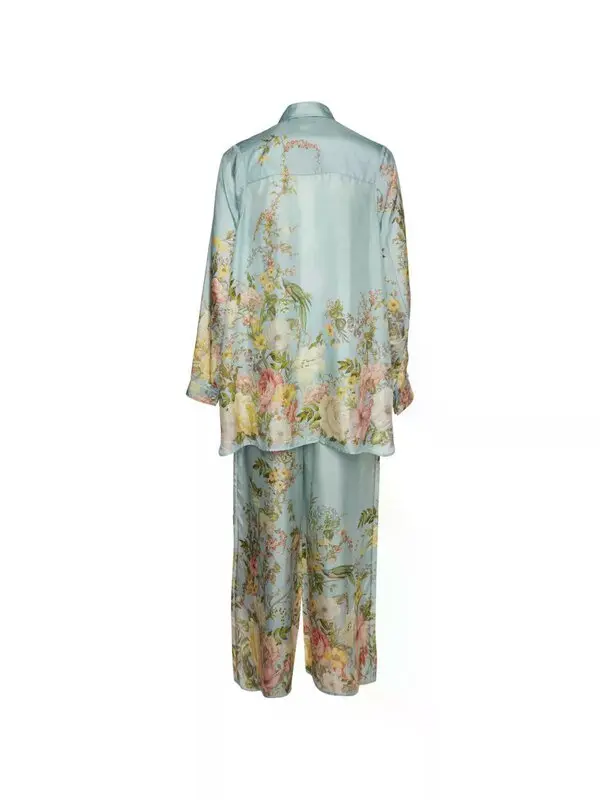 Zimmermann Floral-print Silk Shirt And Trousers Set