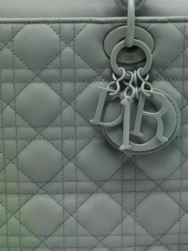 Dior Large Lady Tote Bag - Grey