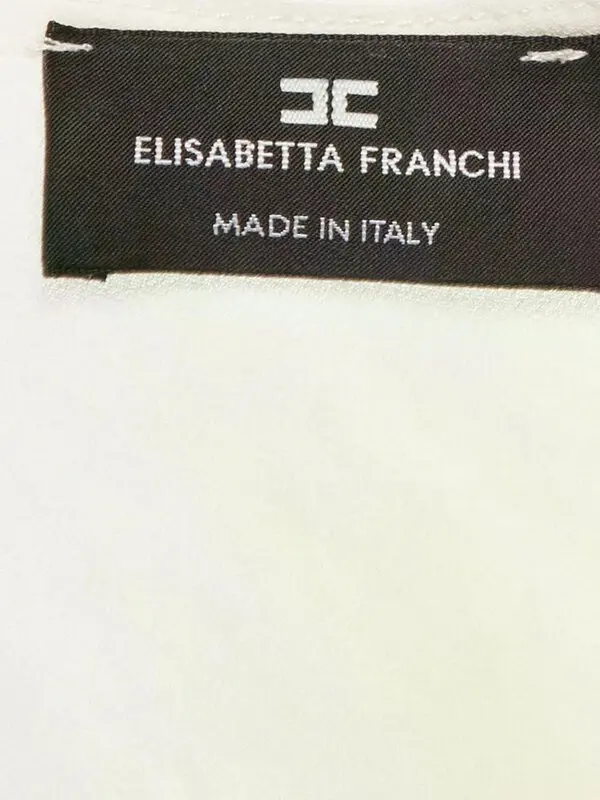 Elisabetta Franchi Plunge Neck Scalloped-tier Mini Dress