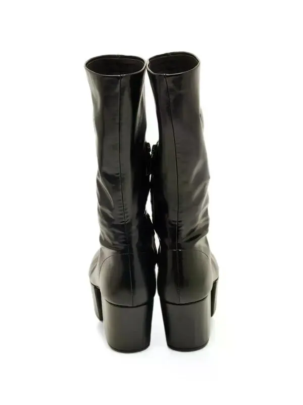 Prada Triangle Logo Platform Ankle Boots