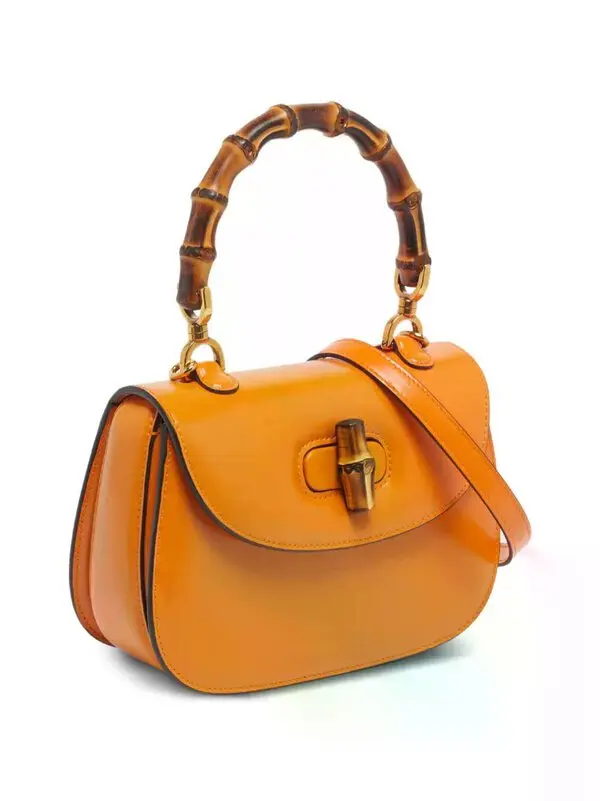 Gucci Small Bamboo 1947 Leather Tote Bag - Yellow