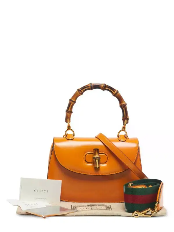 Gucci Small Bamboo 1947 Leather Tote Bag - Yellow