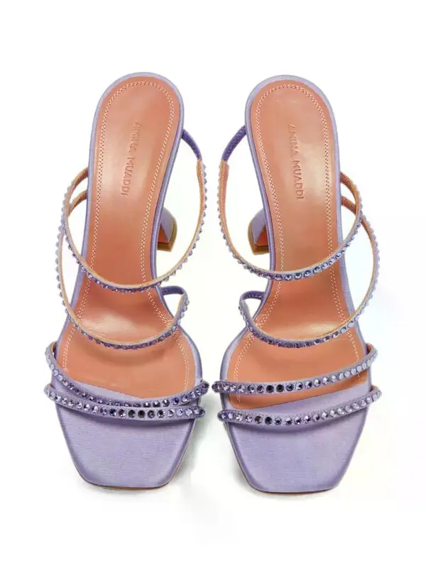 Amina Muaddi Naima Crystal-embellished Sandals - Purple