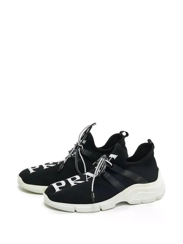 Prada Xy Logo Knit Sneakers