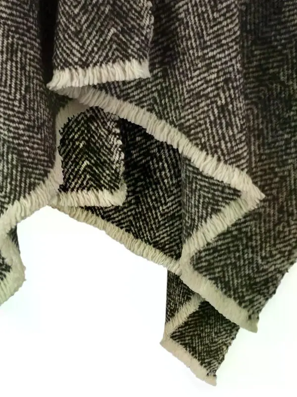 Brunello Cucinelli Herringbone-weave Fringed Wool Cape