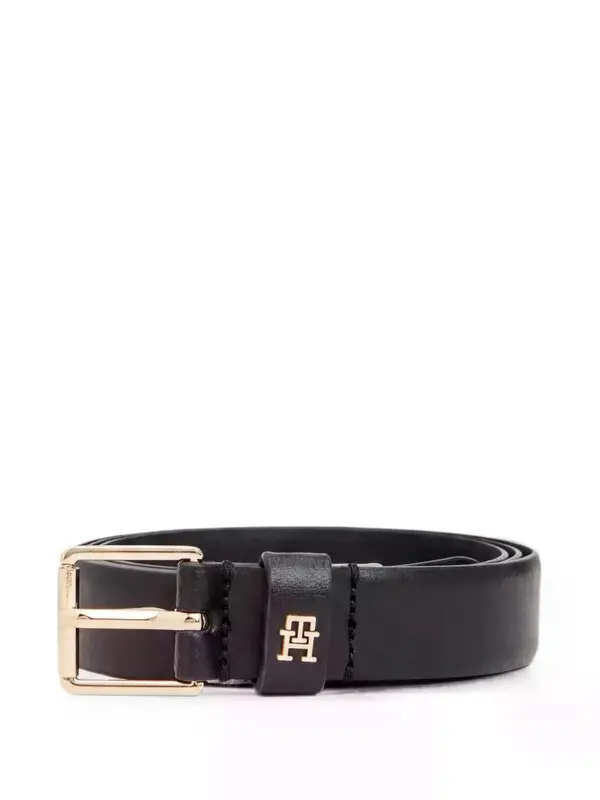 Tommy Hilfiger Th Monogram Plaque Leather Belt