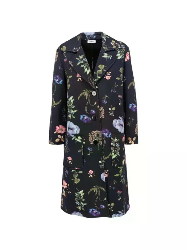 MAX&CO. Floral Print Patch Pocket Coat