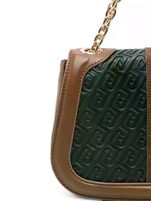 Liu Jo Monogram-embossed Panelled Shoulder Bag - Green