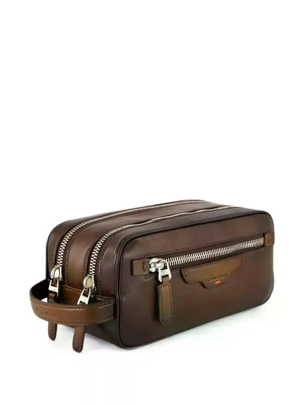 Santoni Leather Wash Bag