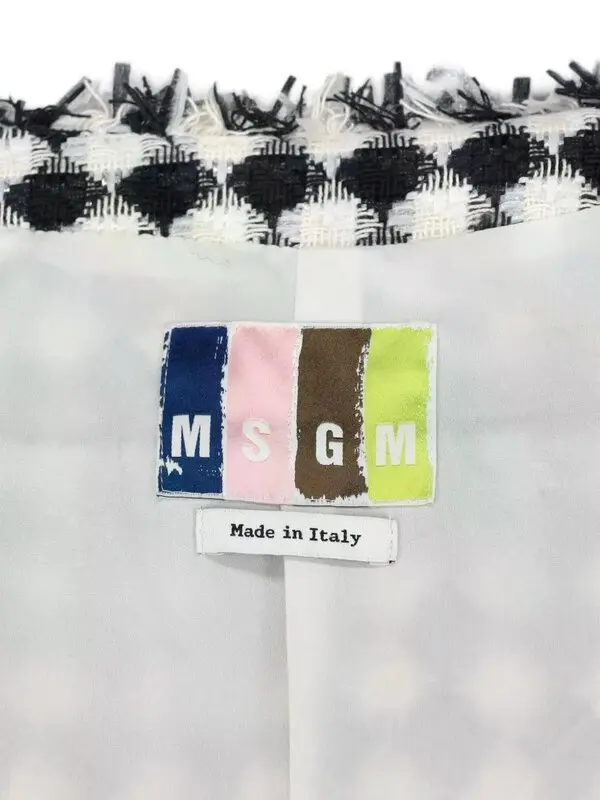 MSGM Tweed Frayed Coat