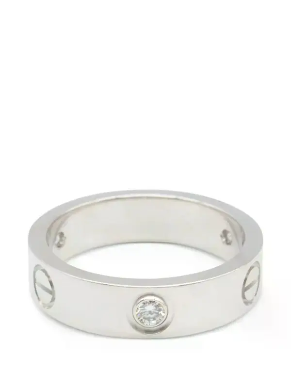 Cartier 18k White Gold Diamond Love Ring - Silver