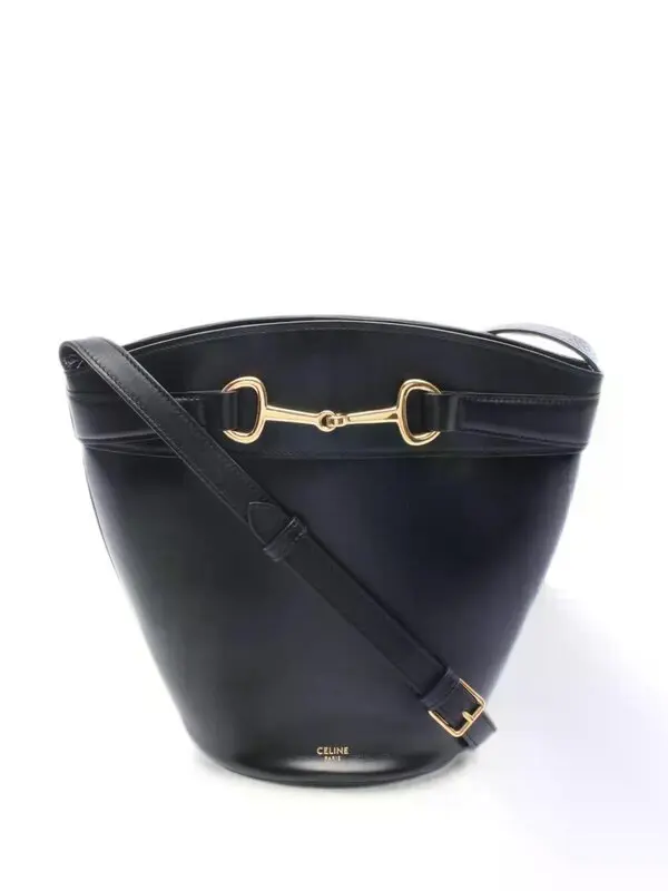 Celine Leather Horsebit Bucket Bag
