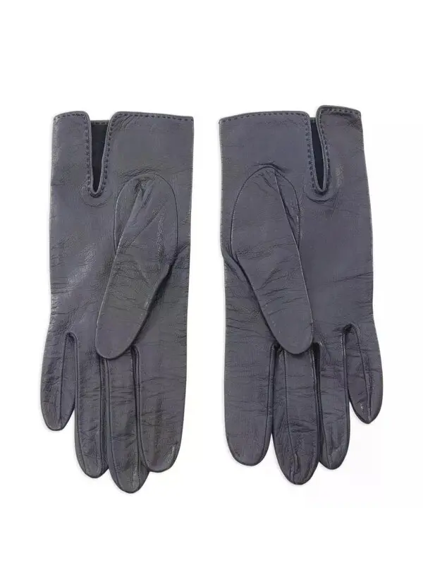 Hermès 2010s H-logo Leather Gloves