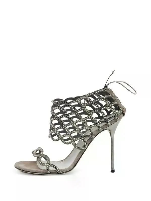 SERGIO ROSSI Crystal-embellished Ankle-strap Sandals