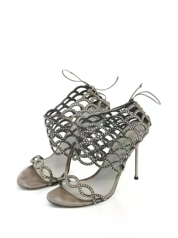 SERGIO ROSSI Crystal-embellished Ankle-strap Sandals