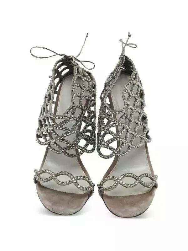 SERGIO ROSSI Crystal-embellished Ankle-strap Sandals