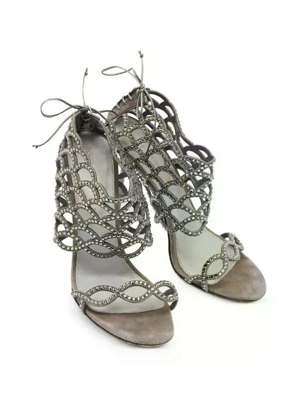 SERGIO ROSSI Crystal-embellished Ankle-strap Sandals