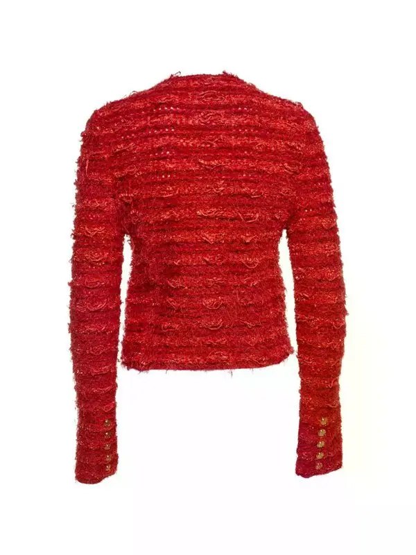 Balmain Tweed Button-embellished Zip-up Jacket