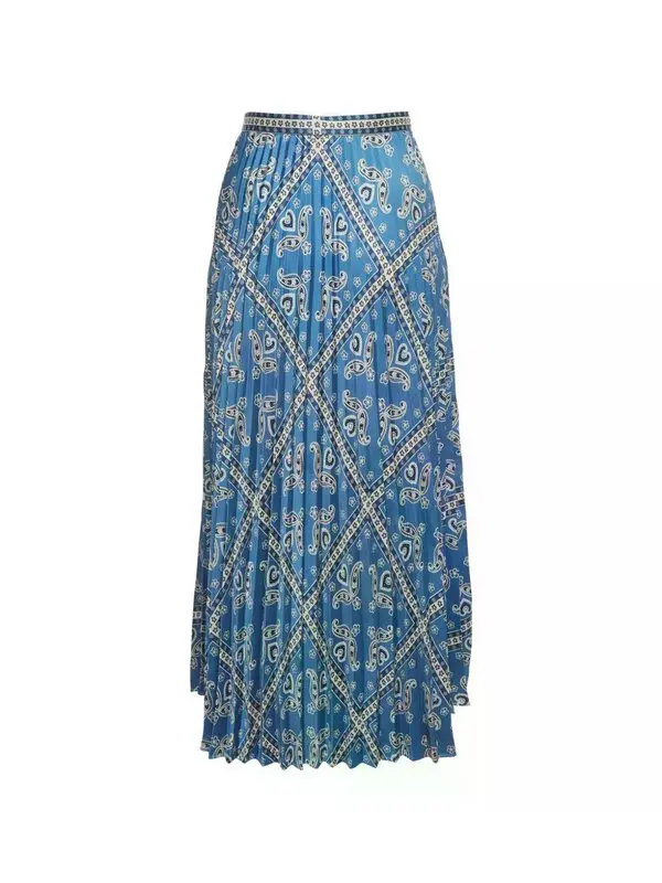 Sandro Paisley-printed Pleated Midi Skirt